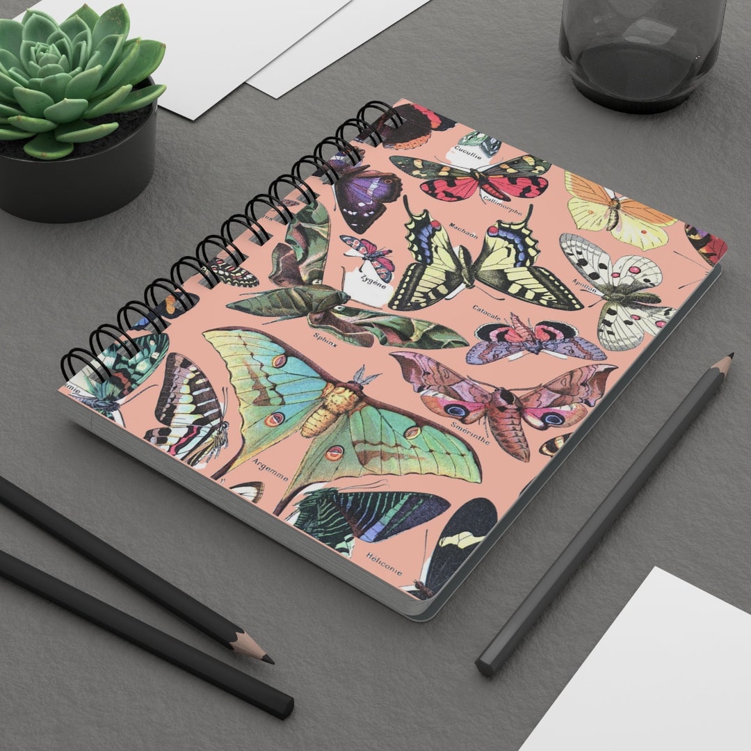 Butterfly Spiral Notebook, Spiral Bound Journal, Ruled Line, Journal ...