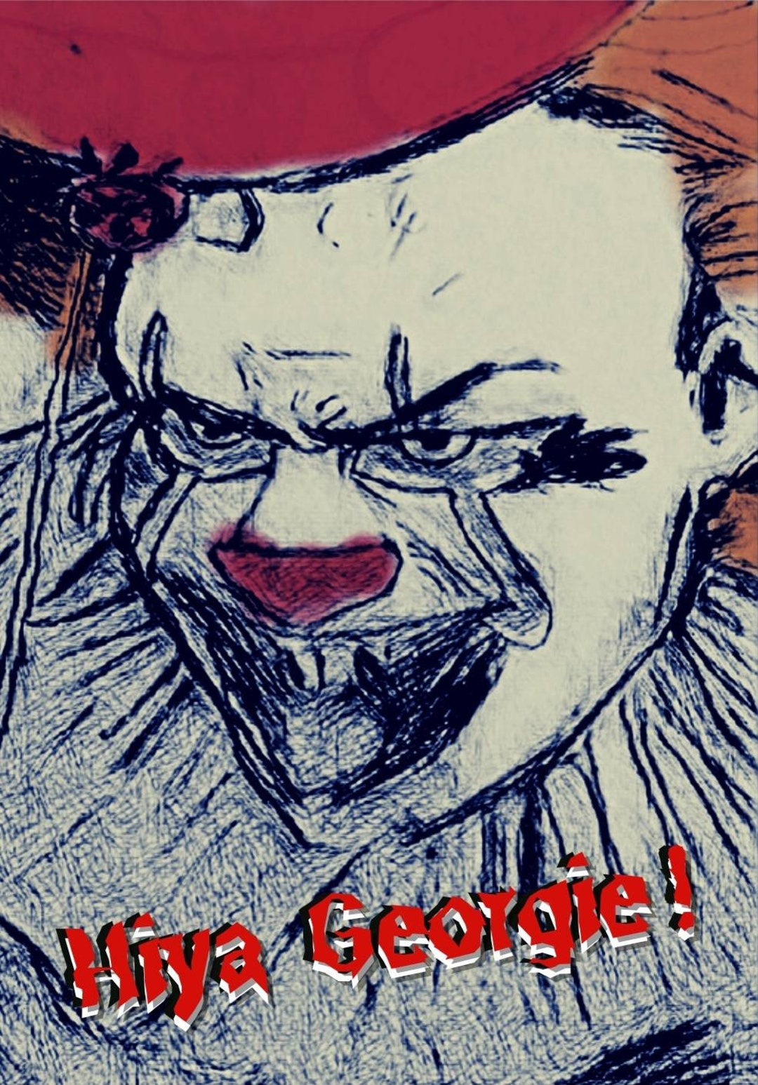 Pennywise Hand-drawn A4 Glossy Poster - Etsy