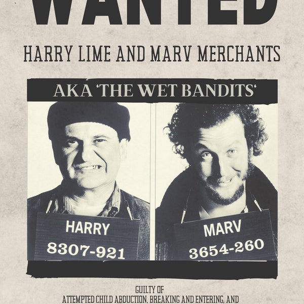 Marv and Harry - Etsy