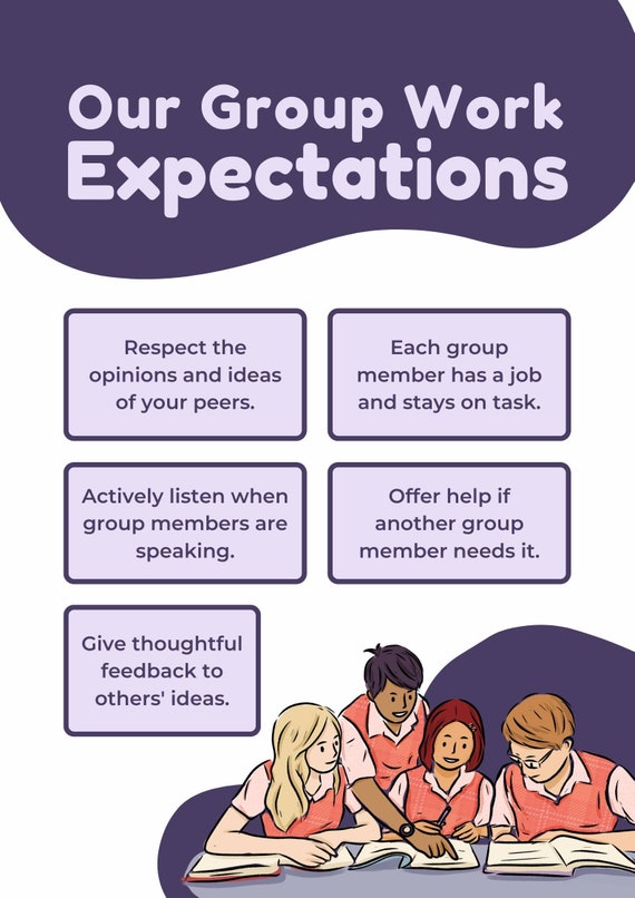 TEACH AID Group Work Expectations A4 Glossy Poster - Etsy