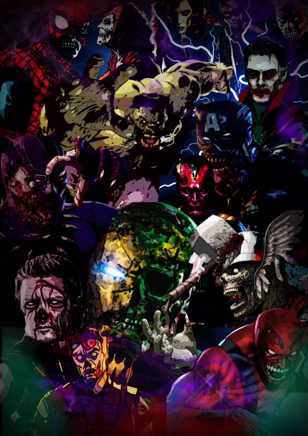 Zombie Avengers A4 Glossy Poster - Etsy