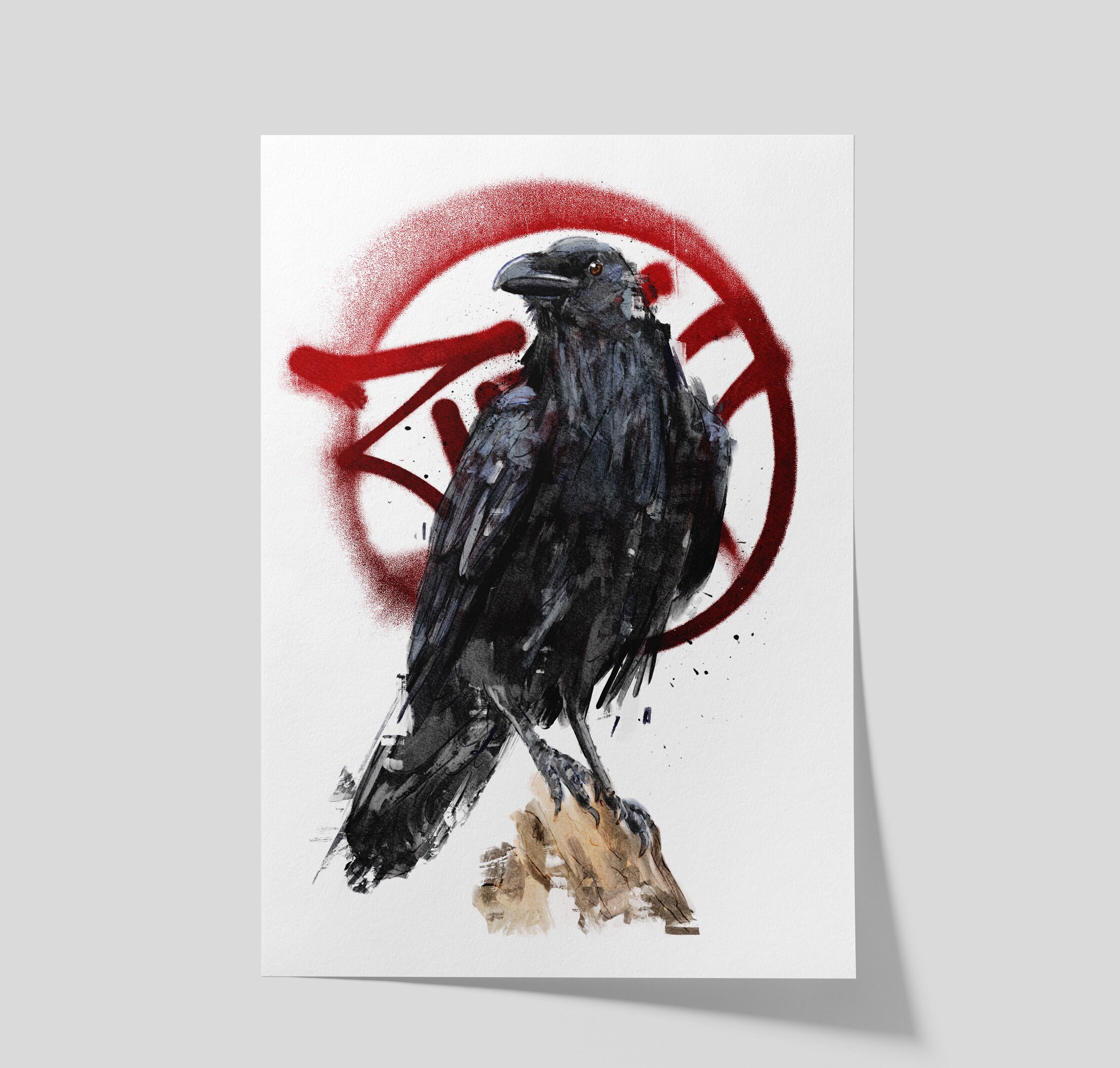 Graffiti Style Blood Raven Limited Art Print | Nature Gift Idea ...