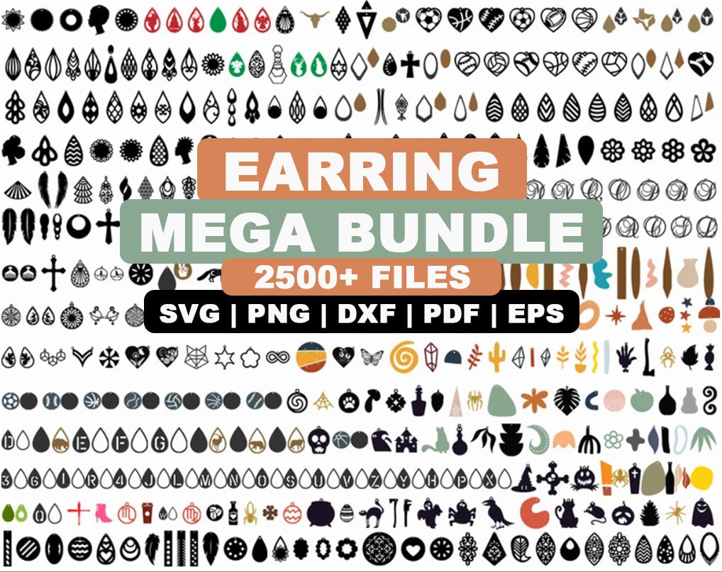 Earring Svg Earring Svg Cricut Earring Bundle Svg Files - Etsy