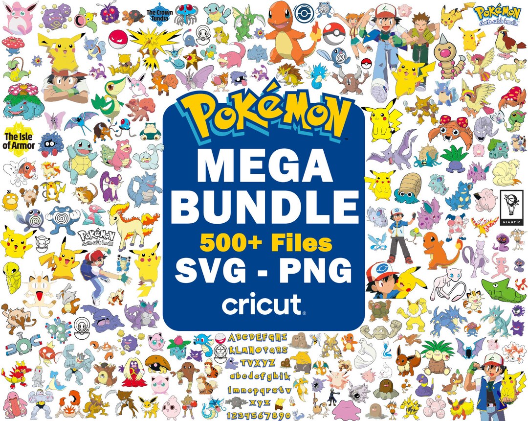 Pokémon svg, pokemon bundle svg pour cricut, Pokémon Layered svg ...