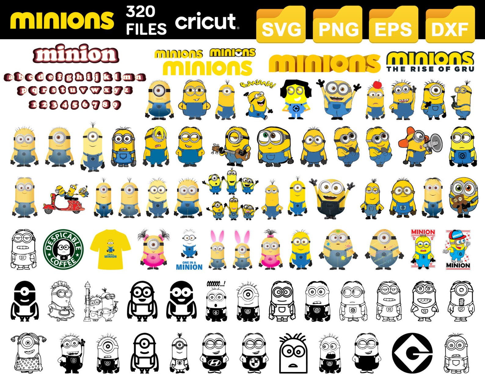 Minions Svg Bundle, Minions Png, Despicable Svg, Layered SVG, Minions ...