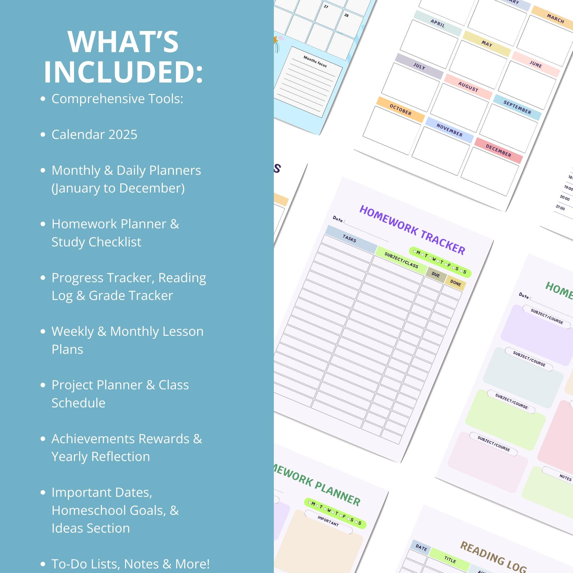 Editable 2025 Kids School Planner | Fun and Functional Homeschool ...