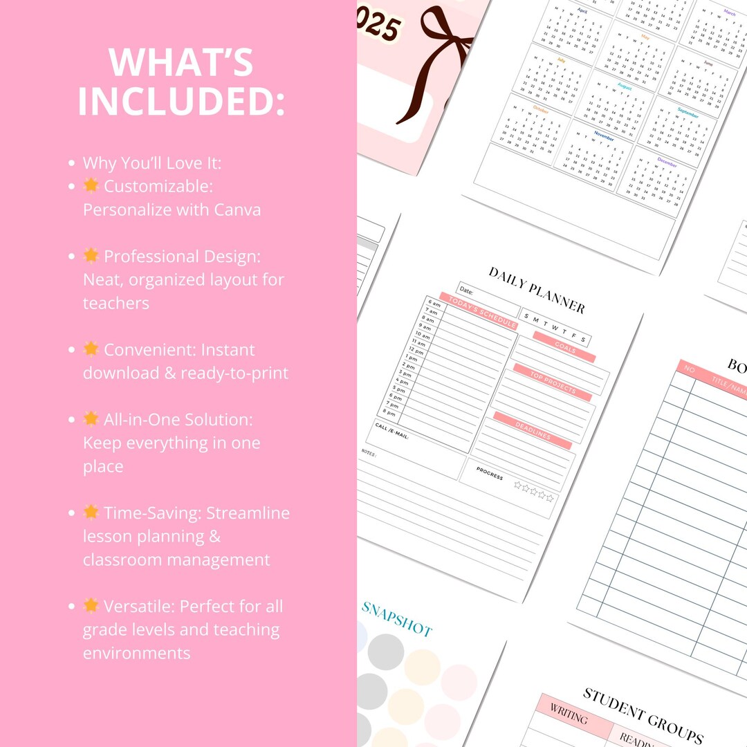 Editable 2025 Teacher Planner | Digital Classroom Organizer | Lesson ...