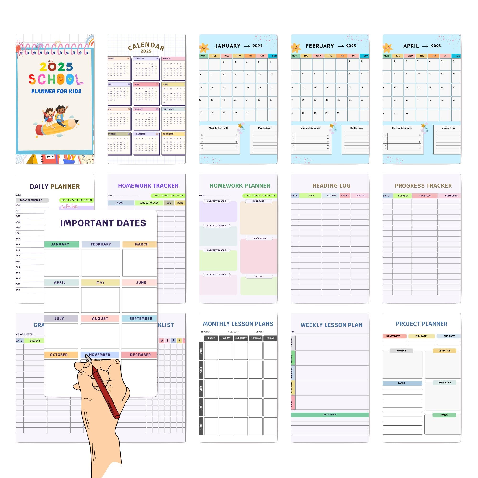 Editable 2025 Kids School Planner | Fun and Functional Homeschool ...
