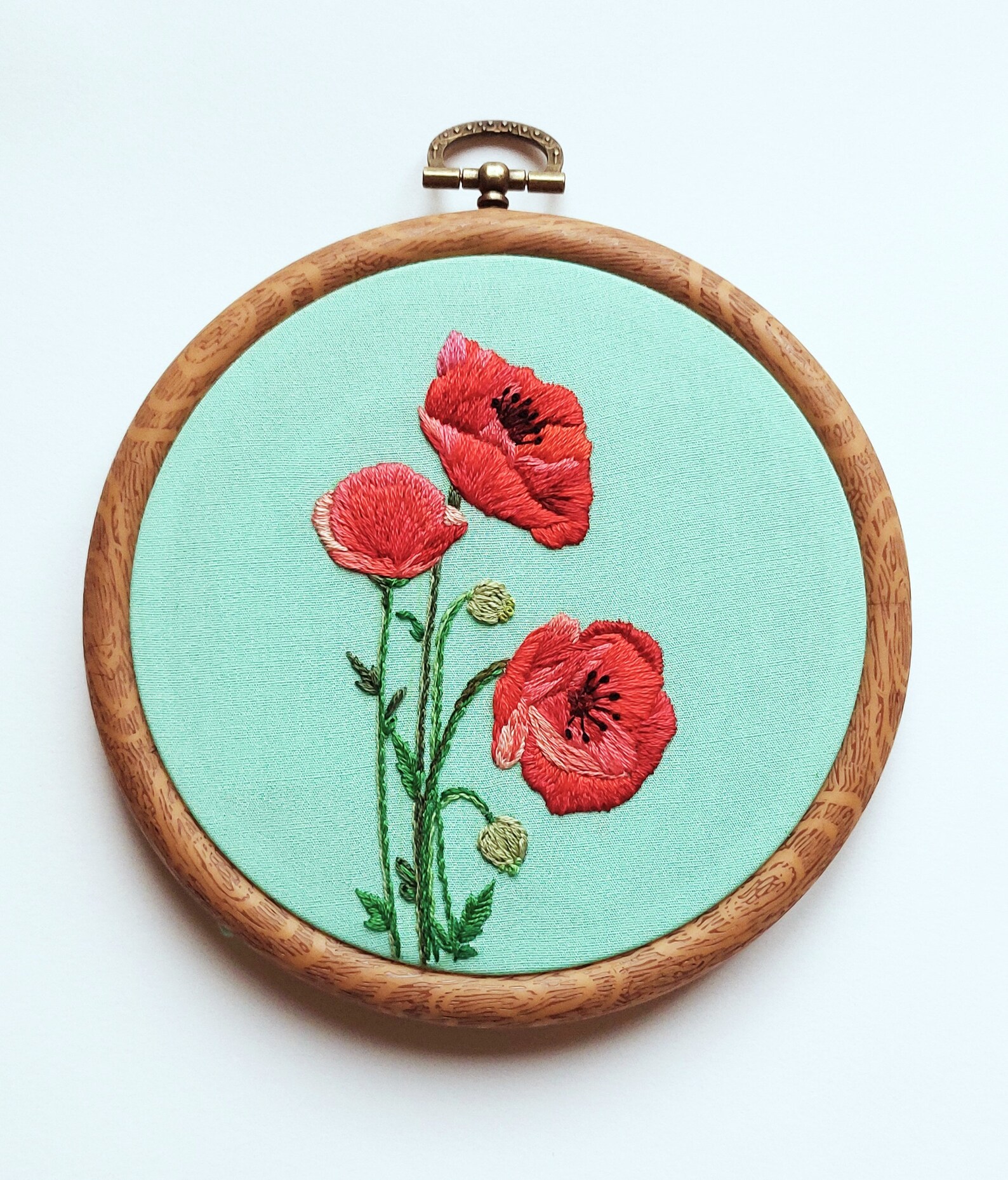 Poppy Embroidery Wall Art, Poppy Wall Hanging, Remembrance Day Gift ...