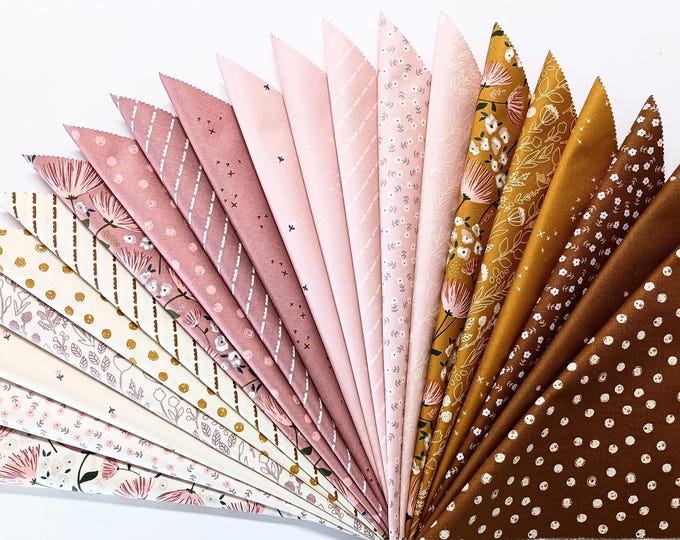 Newly Released! Blush 'N Butterscotch Fabric Stacker: 5" Floral Cotton ...
