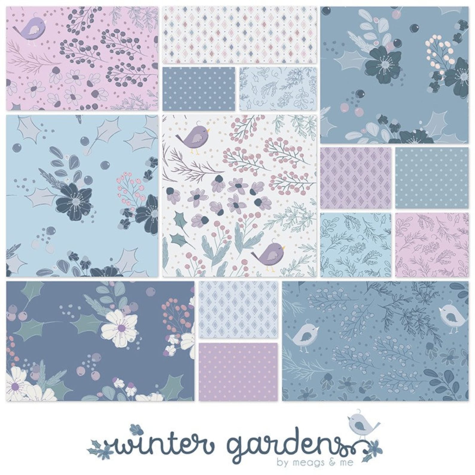 Newly Released! Winter Gardens Layer Cake Bundle: 10" Cotton Fabric ...
