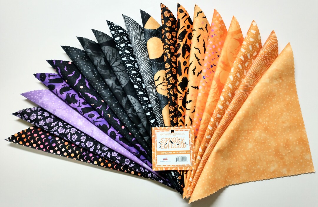 Hard to Find! Spooky Hallow Layer Cake Fabric Bundle: Halloween Theme ...
