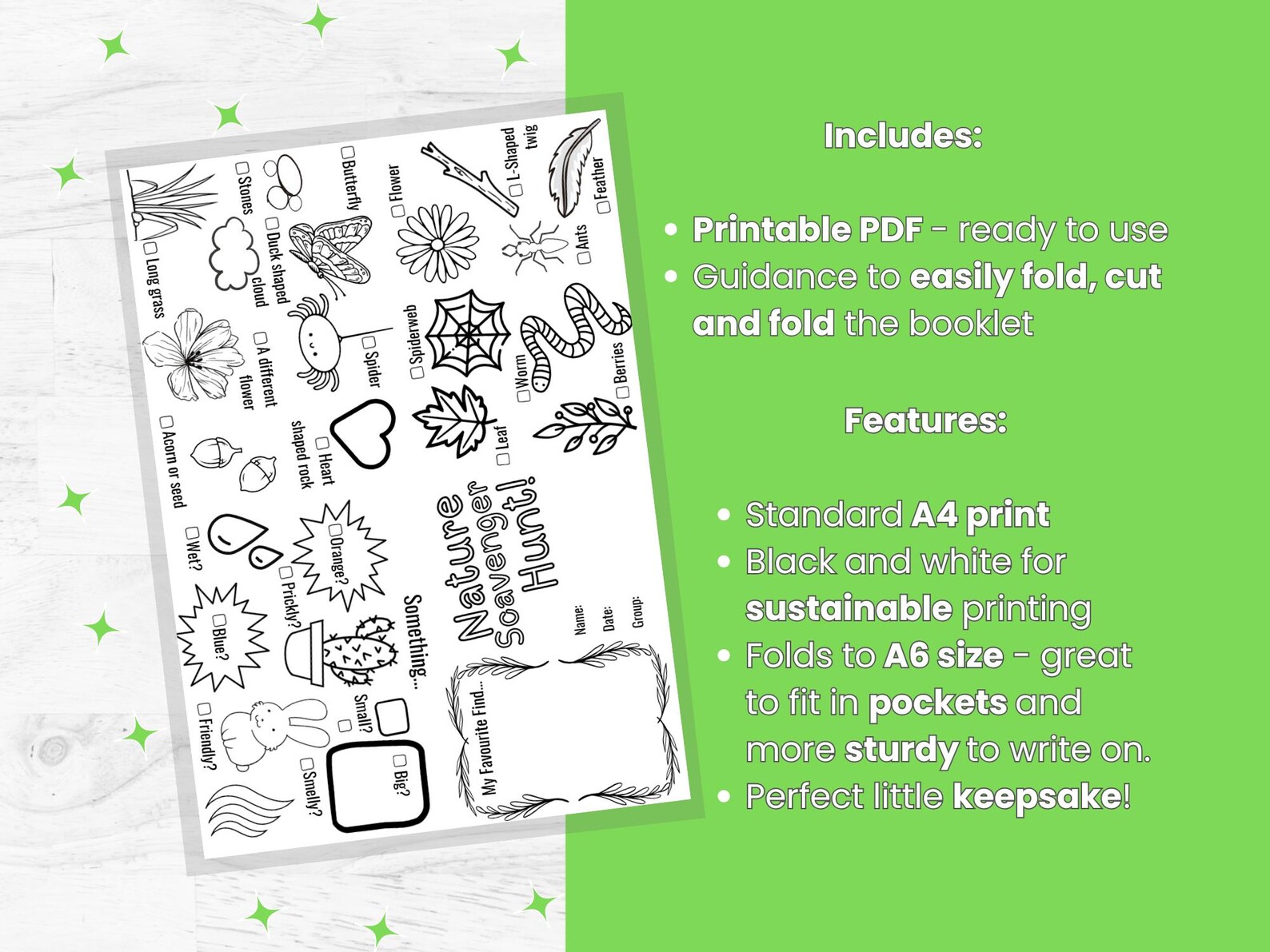Nature Scavenger Hunt Printable Treasure Hunt Game Nature Walk School ...