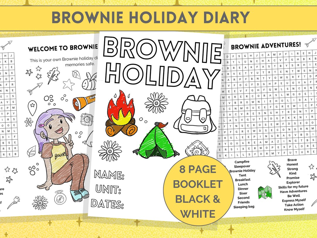Printable Brownie Holiday Diary Brownie Leader Resource Girl Scout ...