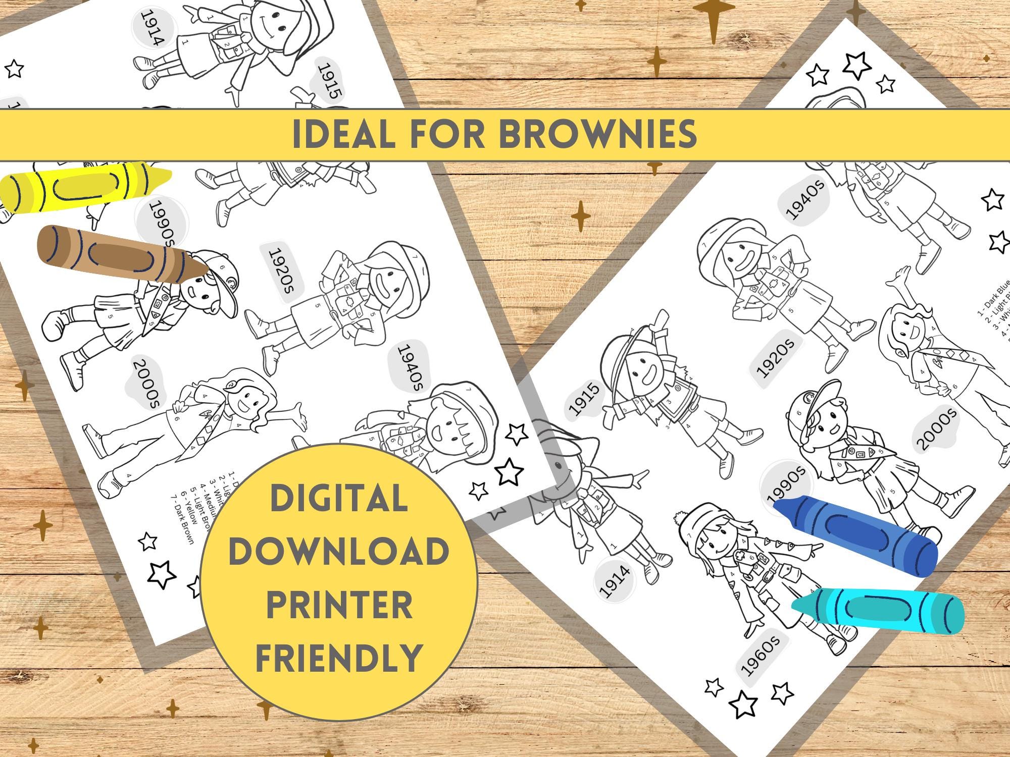 Brownie Uniform History Colouring Page | Girl Guiding Resource (PDF ...