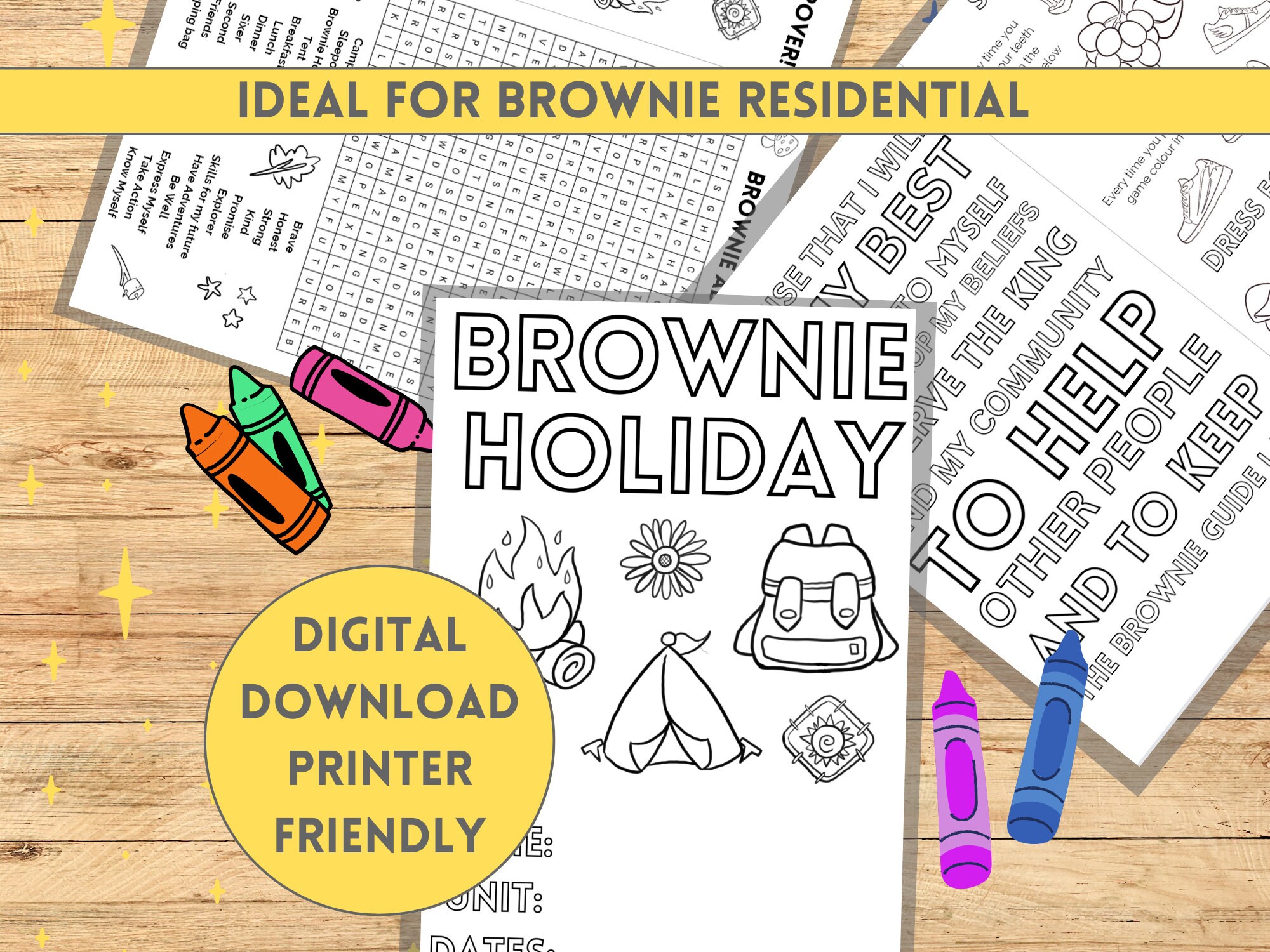 Printable Brownie Holiday Diary Brownie Leader Resource Girl Scout ...