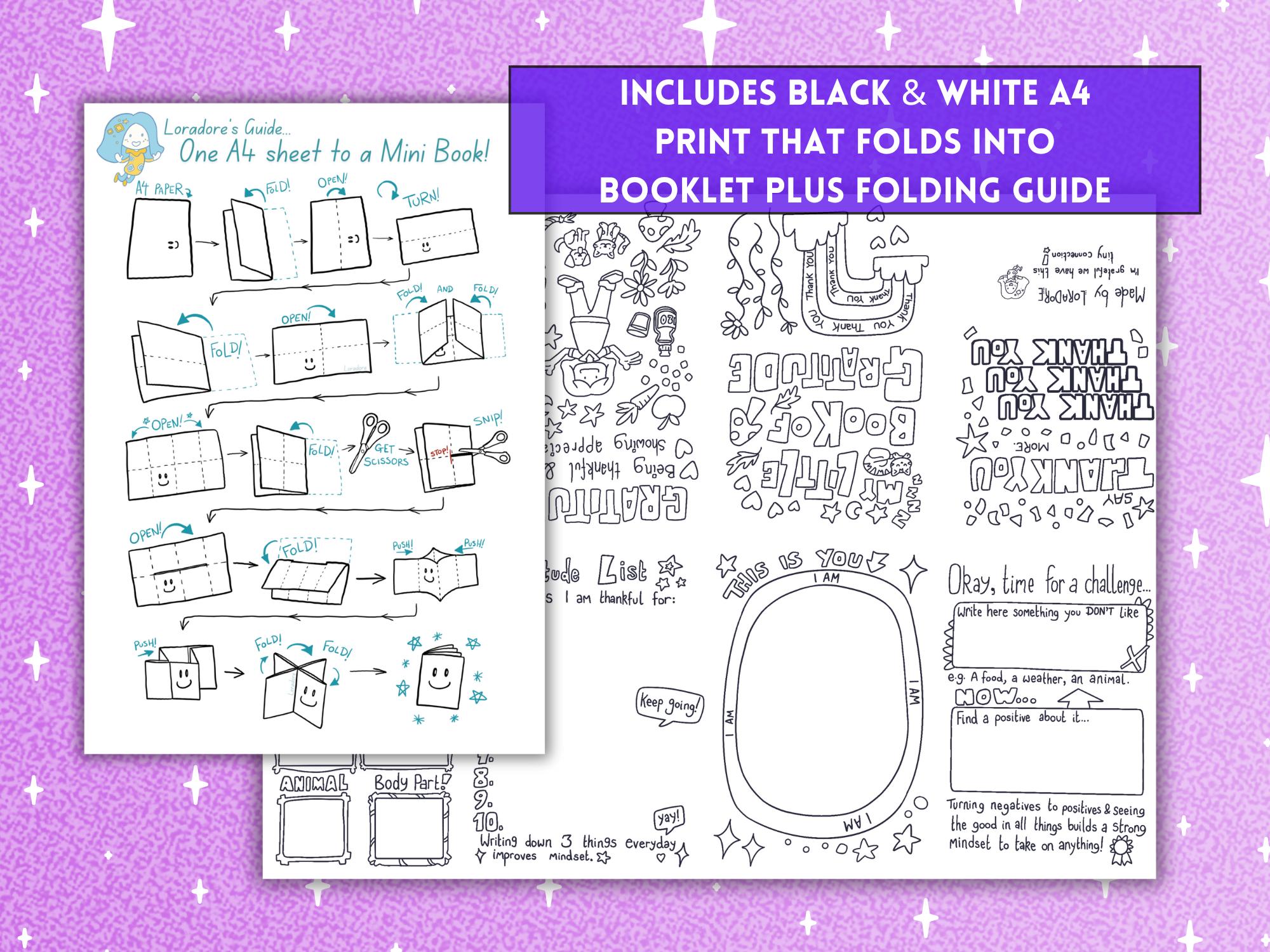 Gratitude Booklet Printable | Foldable Zine | Beginner Guide to ...