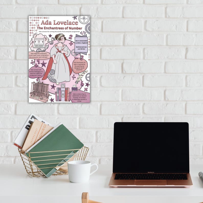 Ada Lovelace Printable Colouring Page & Art Print | Inspiring Women in ...