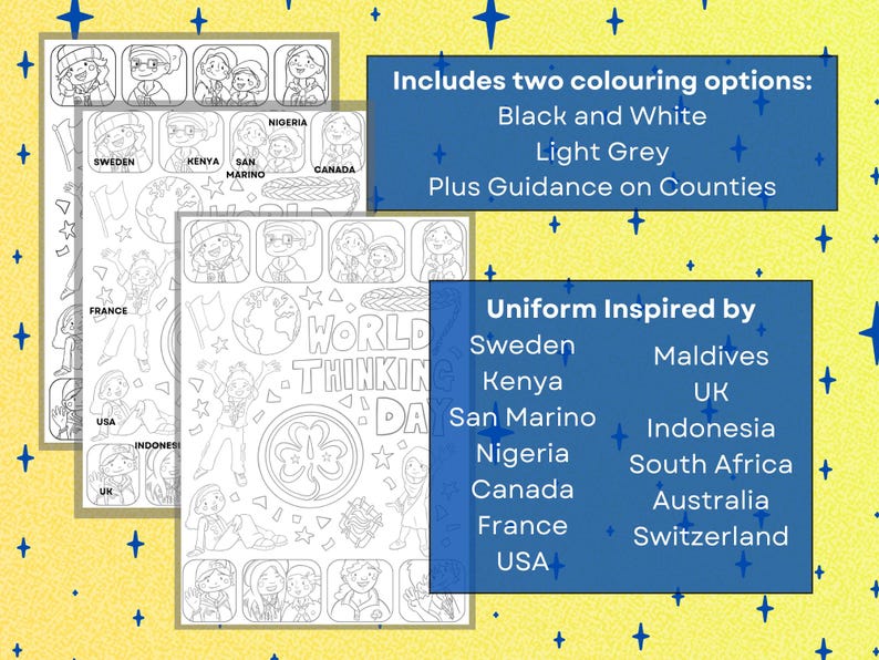 World Thinking Day Colouring Page | Girl Guides & Girl Scouts (PDF ...