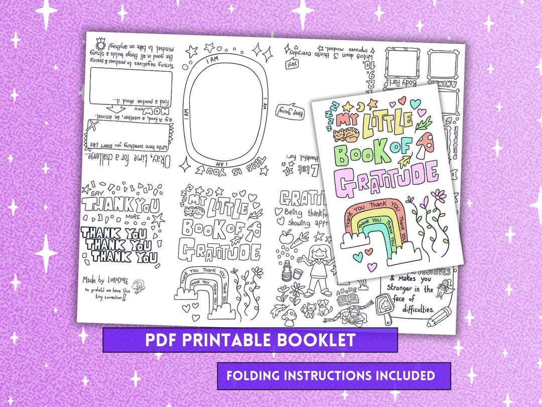 Gratitude Booklet Printable | Foldable Zine | Beginner Guide to ...