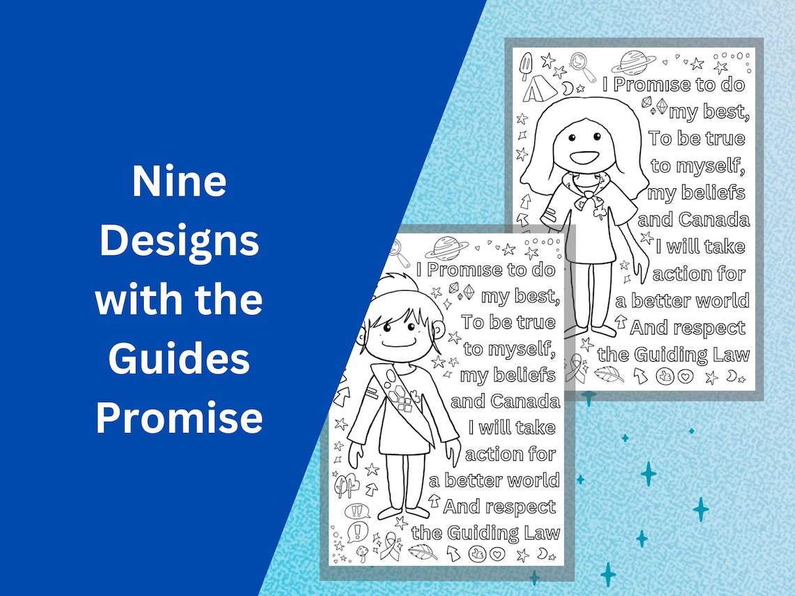 Girl Guides Canada Colouring Pages | Uniform & Promise (digital PDF) - Etsy