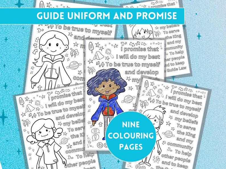 Guide Promise and Uniform Colouring UK | Girl Guide Printable | Brownie ...