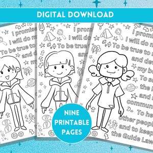 Guide Promise and Uniform Colouring UK | Girl Guide Printable | Brownie ...
