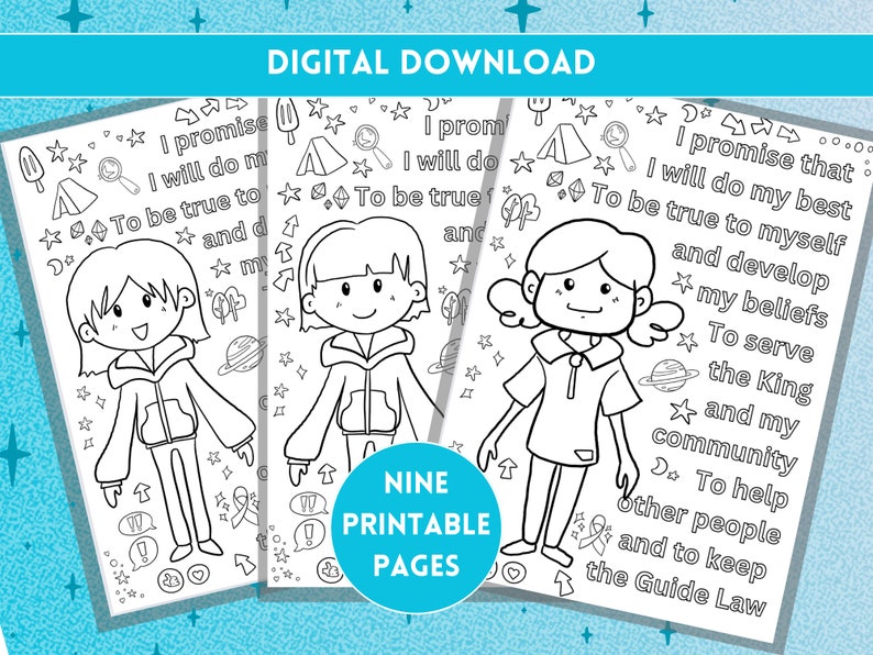 Guide Promise and Uniform Colouring UK | Girl Guide Printable | Brownie ...
