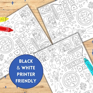World Thinking Day Colouring Page Girl Guides & Girl Scouts Global ...