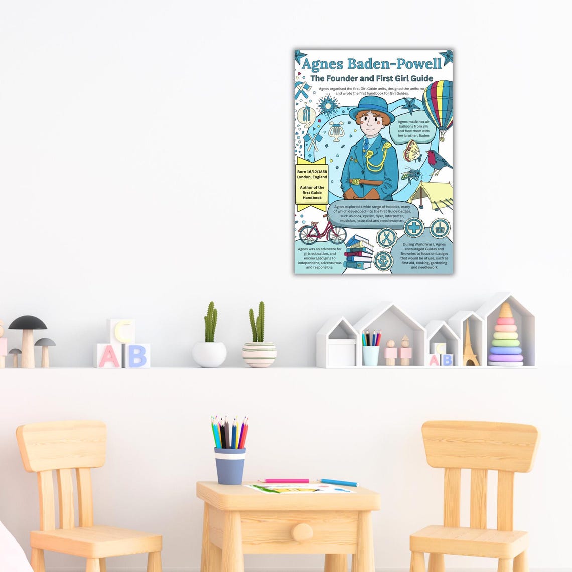 Agnes Baden-powell Colouring Page & Art Print | Girlguiding PDF ...