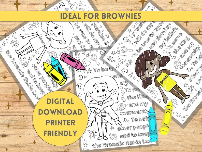 Brownie Promise and Uniform Colouring UK | Girlguiding Printable ...
