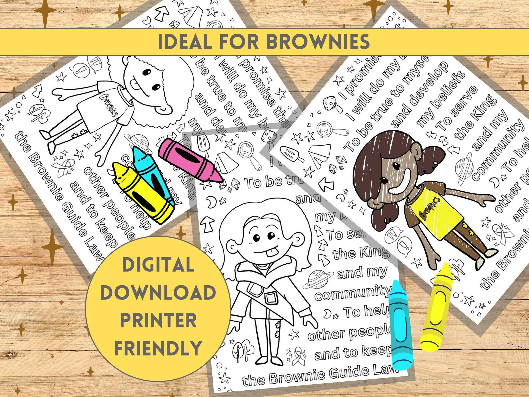 Brownie Promise and Uniform Colouring UK | Girlguiding Printable ...
