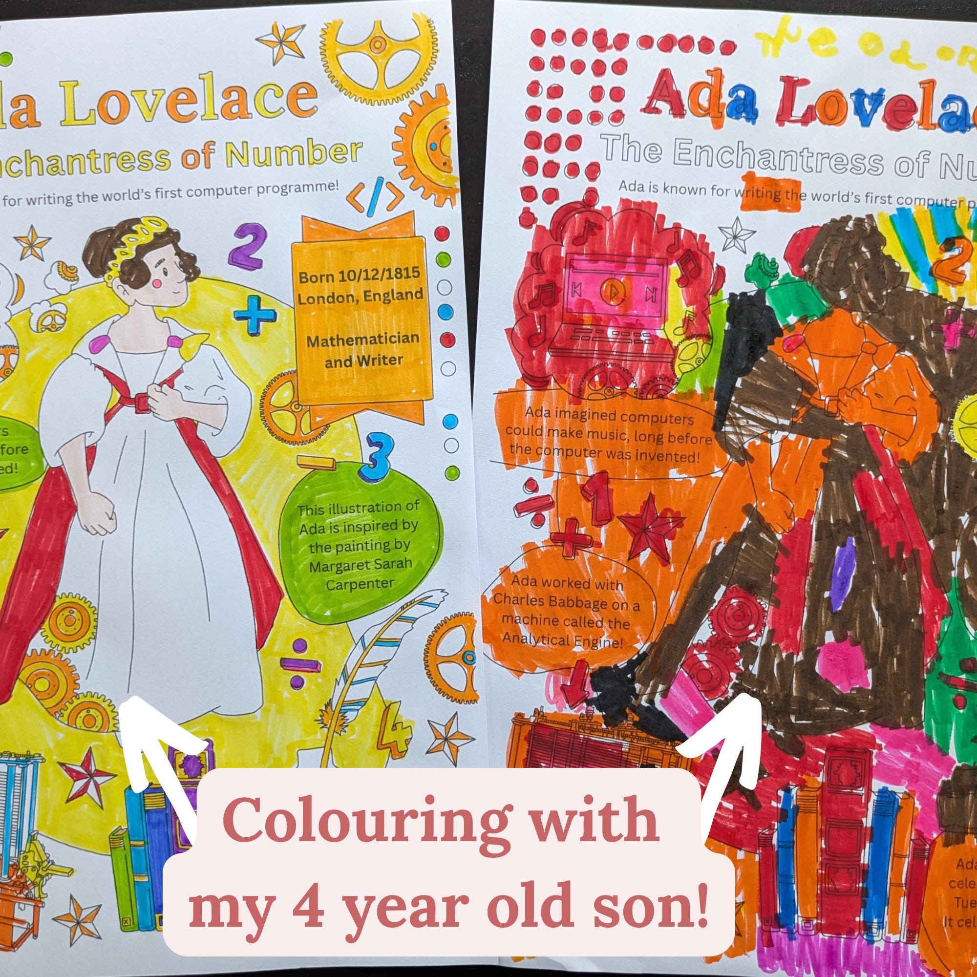 Ada Lovelace Printable Colouring Page & Art Print | Inspiring Women in ...