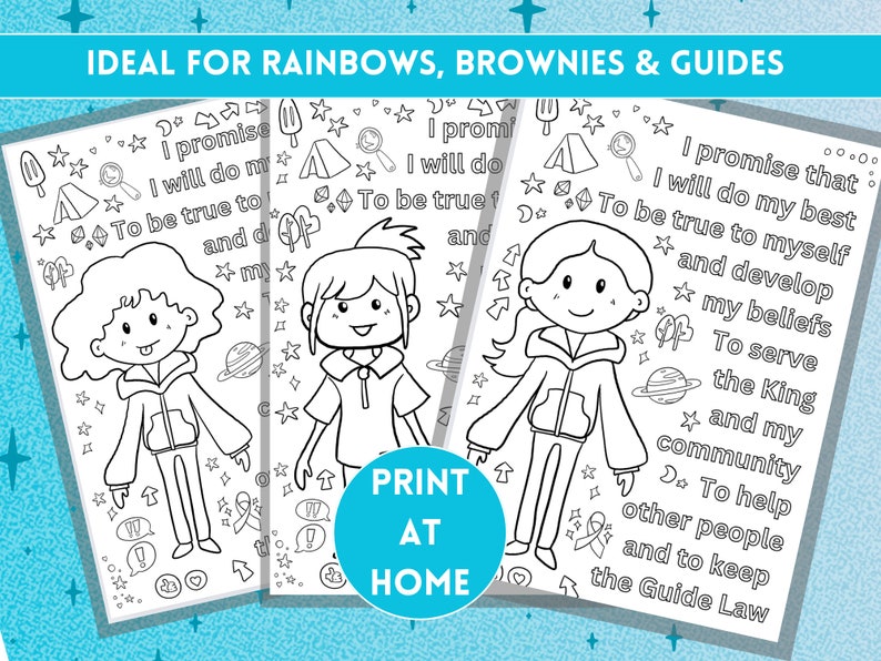 Guide Promise and Uniform Colouring UK | Girl Guide Printable | Brownie ...