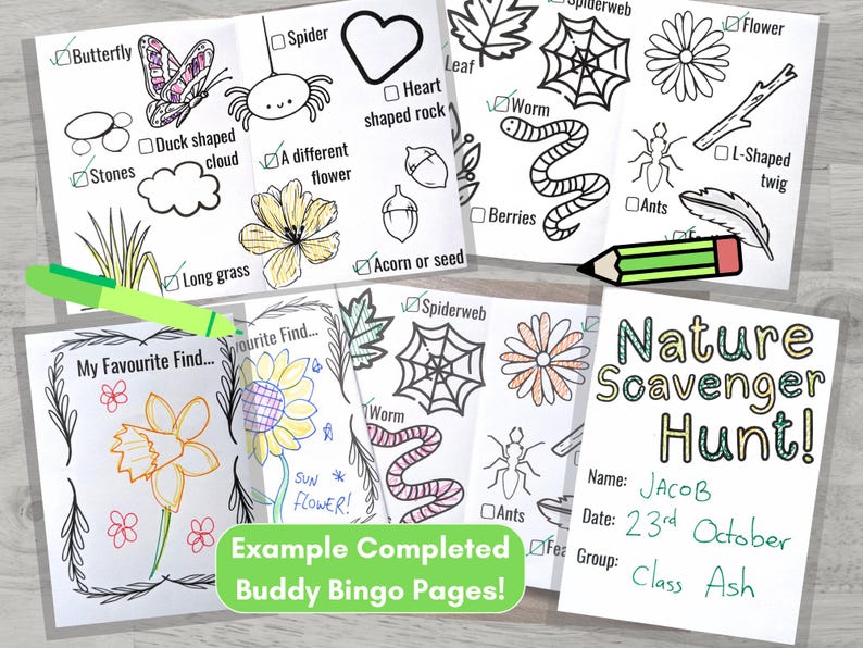 Nature Scavenger Hunt Printable Treasure Hunt Game Nature Walk School ...