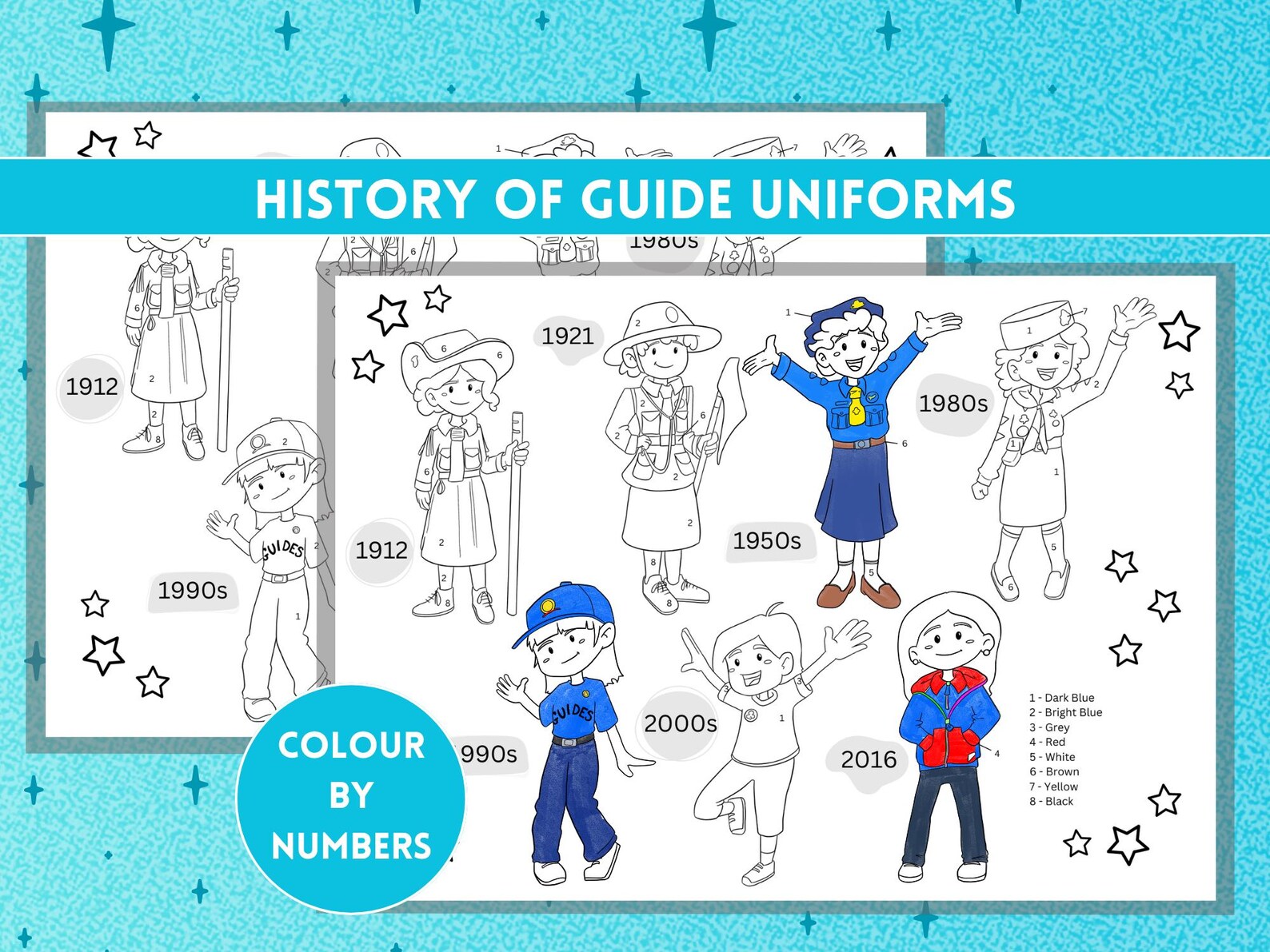 Girl Guiding Uniform History Colouring Page | Leader Resource (PDF ...
