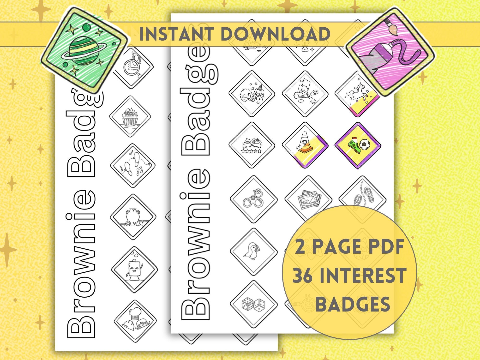 Brownie Badges Colouring Page 2025 Only! | Girl Guiding Printable (PDF ...