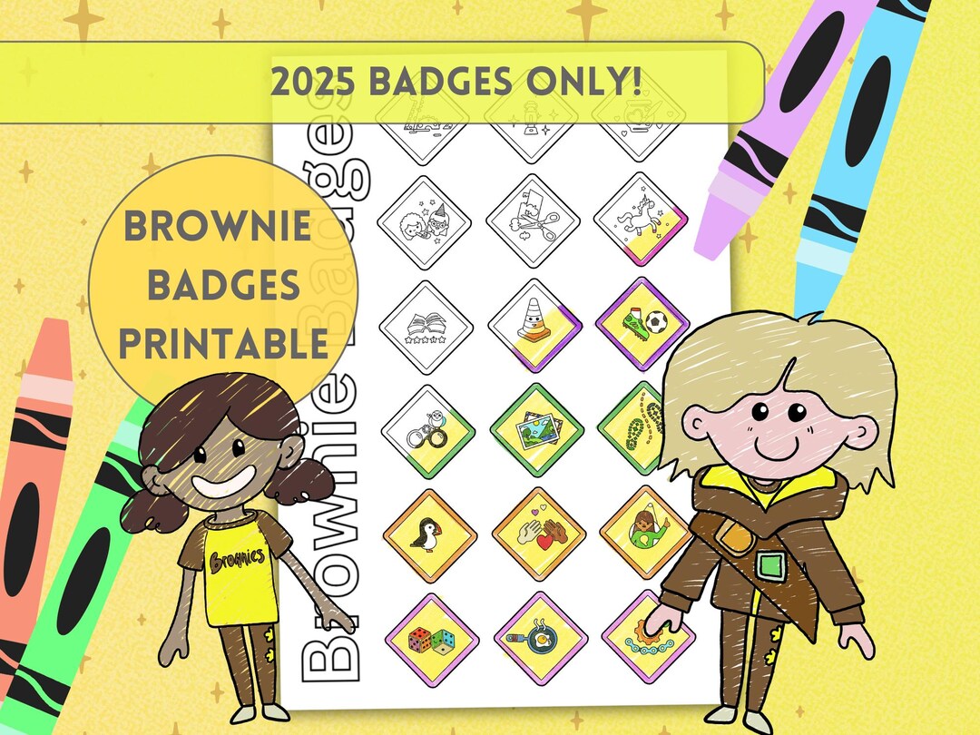Brownie Badges 2025 Colouring Page | Brownies | Easy Download | Leader ...