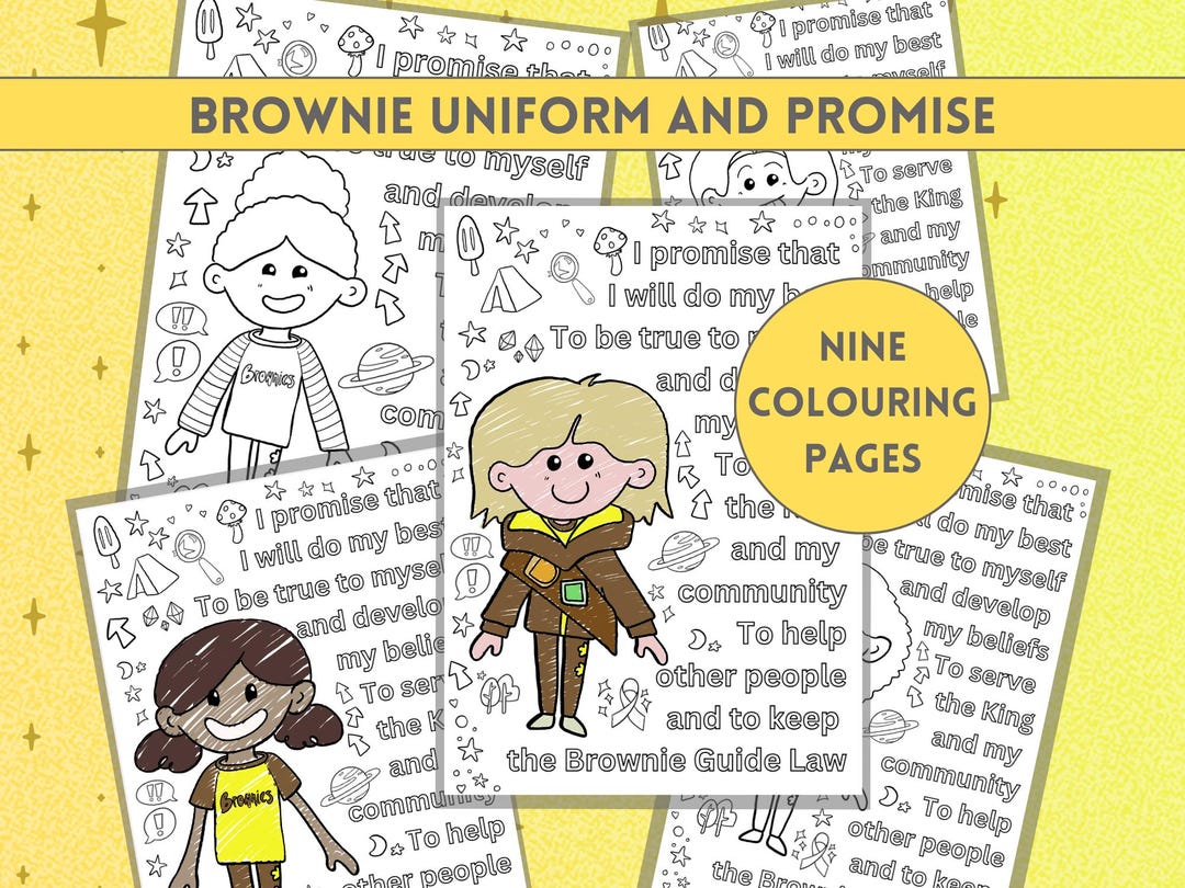 Brownie Promise and Uniform Colouring UK | Girlguiding Printable ...