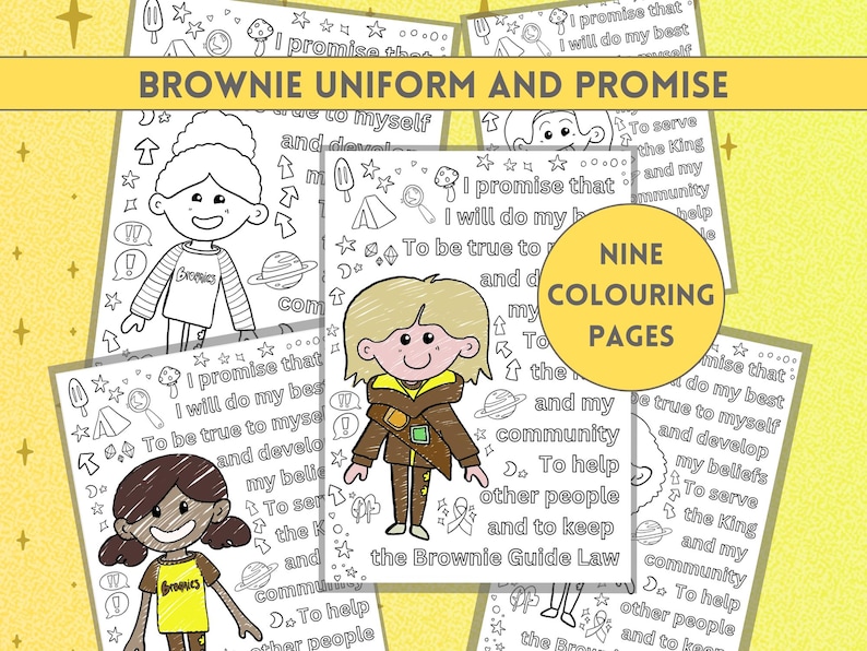 Brownie Promise and Uniform Colouring UK | Girlguiding Printable ...