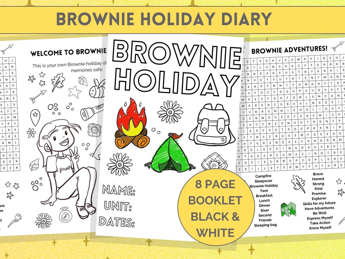 Printable Brownie Holiday Diary Brownie Leader Resource Girl Scout ...