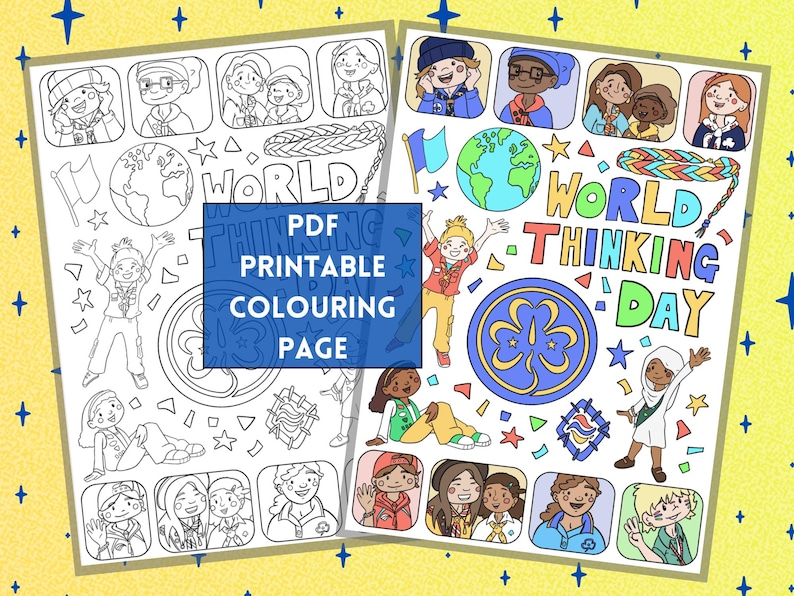 World Thinking Day Colouring Page | Girl Guides & Girl Scouts | Global ...