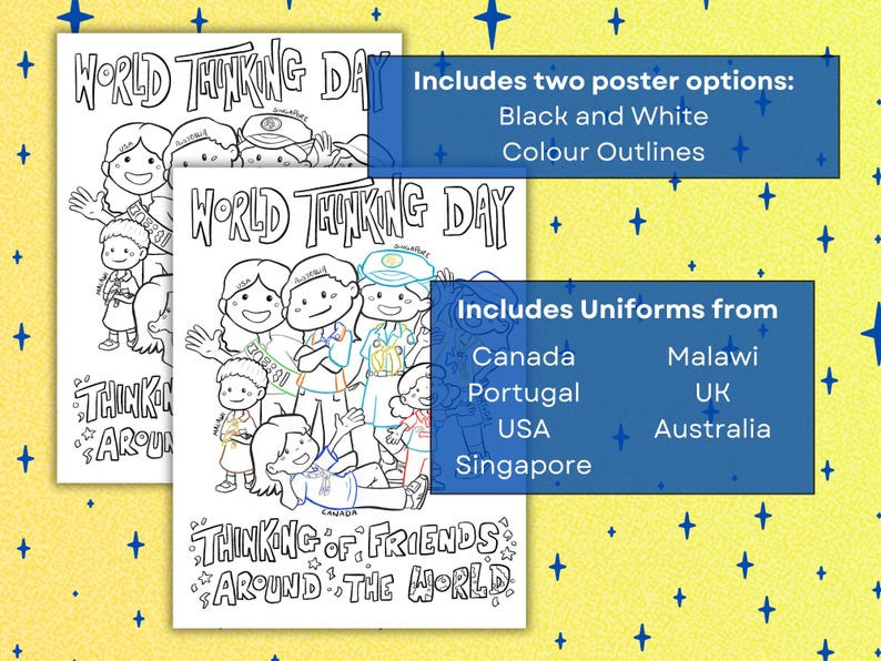 World Thinking Day Colouring Page and Uniform Booklet | Girl Guides ...