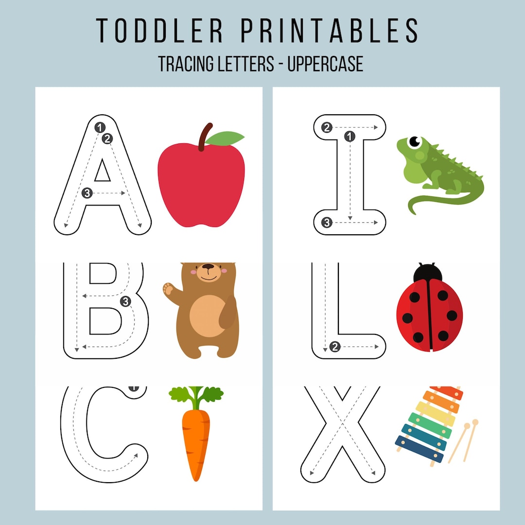 Tracing Letter Pages Toddler Printables Printable Learning - Etsy
