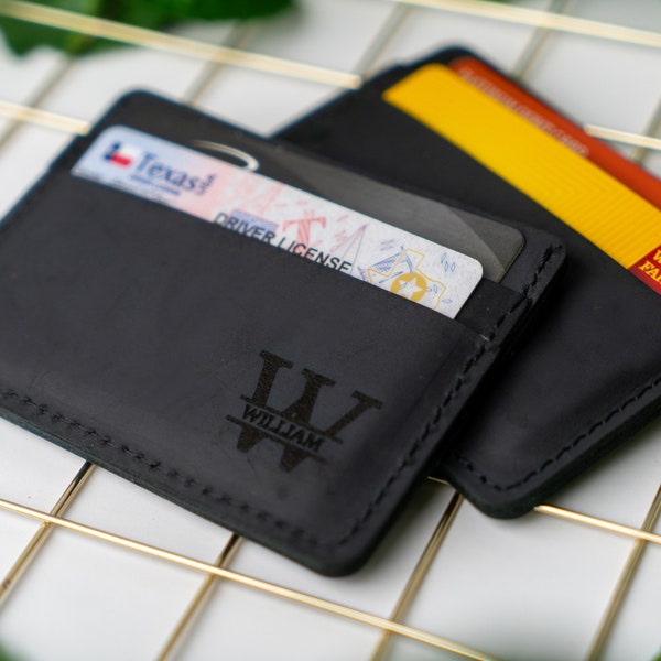 Slim Leather Wallet - Etsy