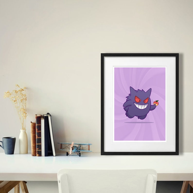 Gengar Pokemon Art Print, Pokemon Poster, Pokemon Digital Artwork ...