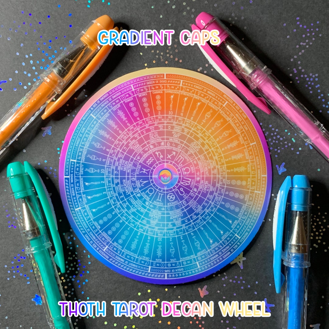 CAPS Thoth Tarot Zodiac Decan Wheel Sticker gradient V2 - Etsy