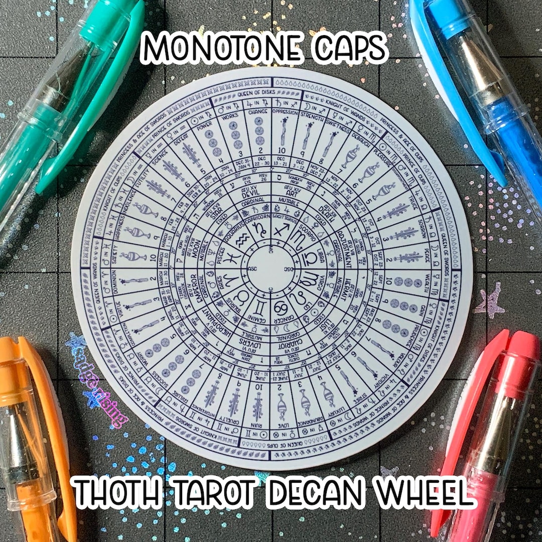CAPS Thoth Tarot Zodiac Decan Wheel Vinyl Sticker [monotone] [V3] - Etsy