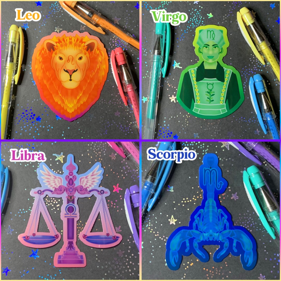 Leo-virgo Zodiac Archetype Vinyl Sticker --- Leo --- Virgo --- Libra ...