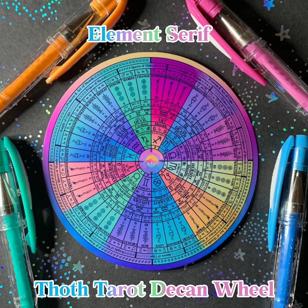 Serif Thoth Tarot Zodiac Decan Wheel Sticker element V2 - Etsy
